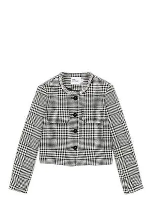 SELF-PORTRAIT Wool Blend Checked Jacket - Multicolor