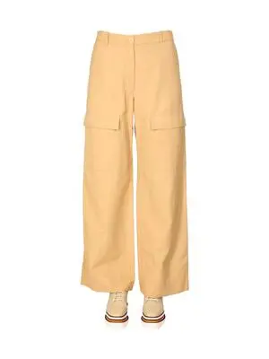 Stella McCartney Wide Leg Cargo Pants - Cream
