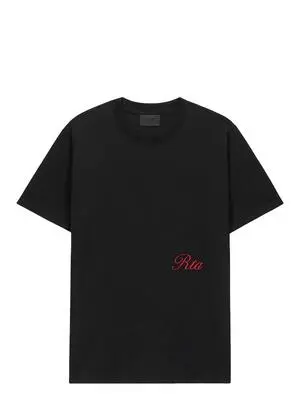 RtA Liam Script Short Sleeve Cotton Tee - Black Nif Script