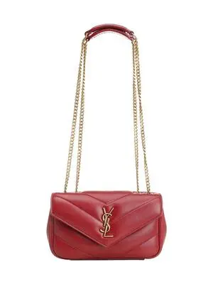 Saint Laurent Mini Loulou Cross Body Bag - Red