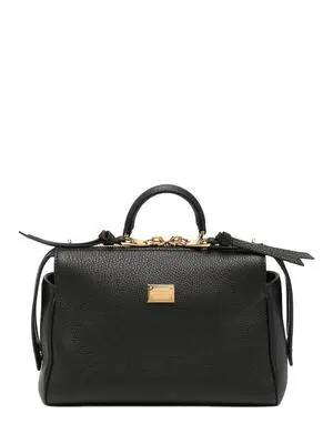 Dolce & Gabbana Vittoria Calfskin Tote Bag - Black