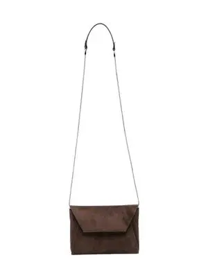 Brunello Cucinelli Calf Suede Cross Body Bag - Brown