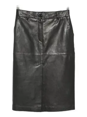 PAROSH Leather Trousers - Black