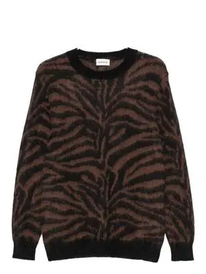 PAROSH Wool Blend Sweater - Black
