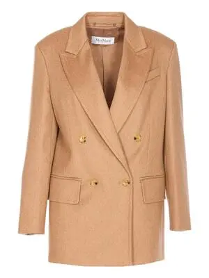 Max Mara Double-breasted Wool Jacket - Beige