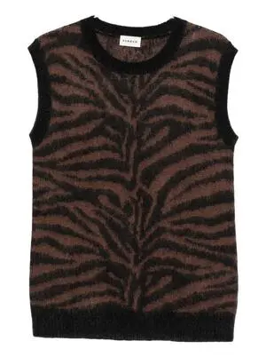 PAROSH Wool Blend Vest - Black