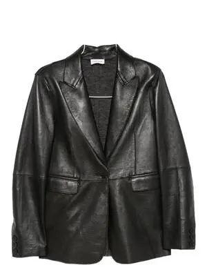 PAROSH Leather Trousers - Black