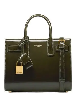 Saint Laurent Calfskin Bag Sac De Jour Nano - Green