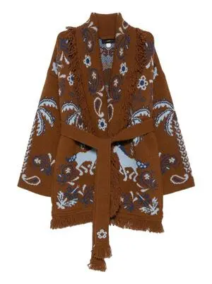 Alanui Island Roots Wool Cardigan - Brown
