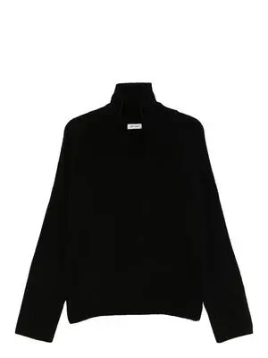 Soft Goat Cashmere Turtle-neck Sweater - Black
