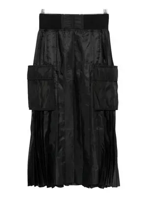 Sacai Quilted Pleated Cargo Skirt - Black
