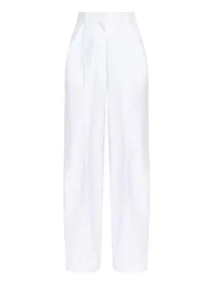 Sportmax Cotton Wide-leg Pleated Trousers - Multicolor