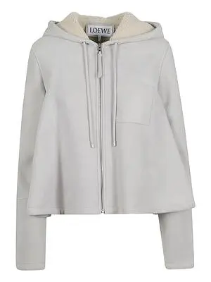 Loewe Leather Hooded Jacket - Multicolor