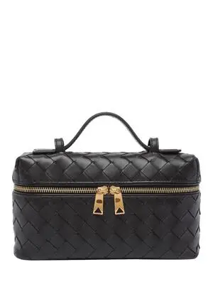 Bottega Veneta Woven Calf Leather Handheld Bag - Brown