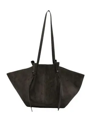 Yuzefi Suede Shoulder Bag With Knotted Detailing - Brown