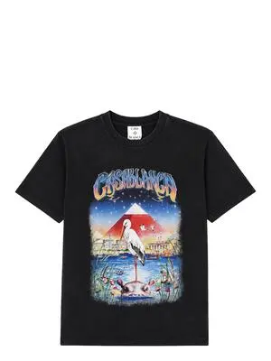 Casablanca Oversized Egypt Print T-shirt - Black