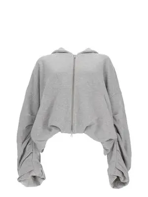 Dries Van Noten Felpa In Cotone Con Zip - Grey