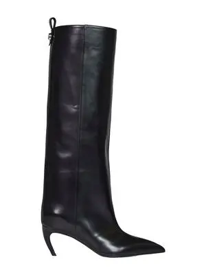 Attico Black Leather Lea Knee-high Boots - Multicolor