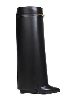 Givenchy Black Leather Shark Pinch Knee-high Boots - Multicolor