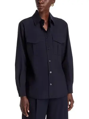Herno Oversized Button Front Shirt - Navy