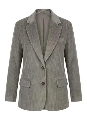 Brunello Cucinelli Corduroy Single-breasted Jacket - Multicolor