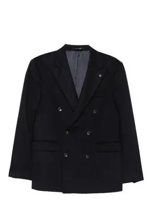 Tagliatore Virgin Wool Blend Double-breasted Blazer - Blue