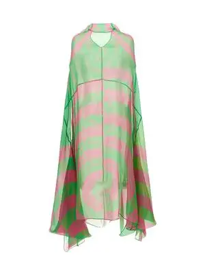 Dries Van Noten Ducy Silk Midi Dress - Green