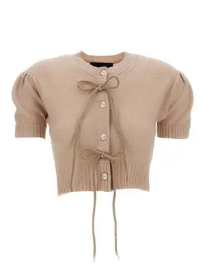 Simone Rocha Cropped Cashmere Cardigan - Multicolor