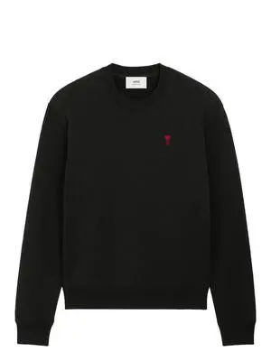 AMI Paris Organic Cotton Fleece Sweatshirt - Black