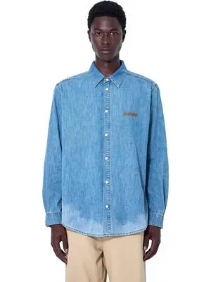 MIU MIU MIU MIU Chambray Denim Logo Shirt