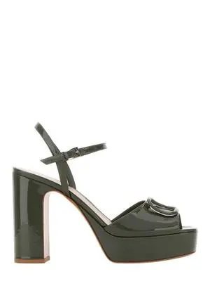 Valentino Garavani Army Leather Vlogo Signature Sandals - Green