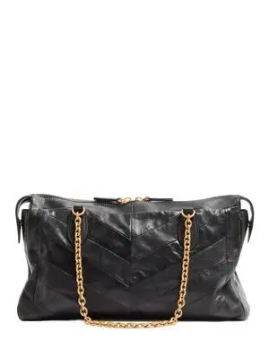 Valentino Garavani Panthea Leather Shoulder Bag - Black