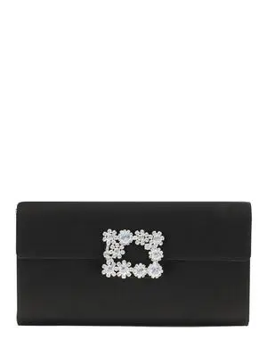 ROGER VIVIER Efflorescence Pochette Satin Clutch - Pink