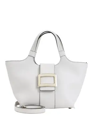 ROGER VIVIER Leather Shopping Mini Bag - Gray