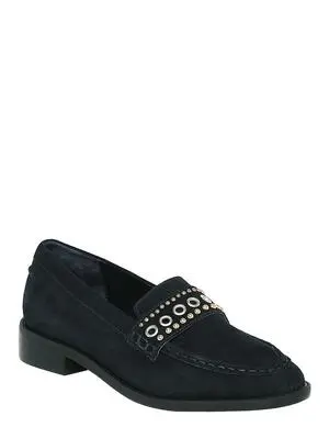 Cinq À Sept Gretta Suede Mixed Hardware Loafers - Navy