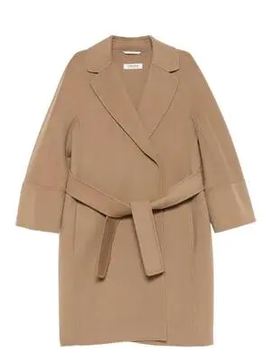 Max Mara Virgin Wool Belted Overcoat - Brown