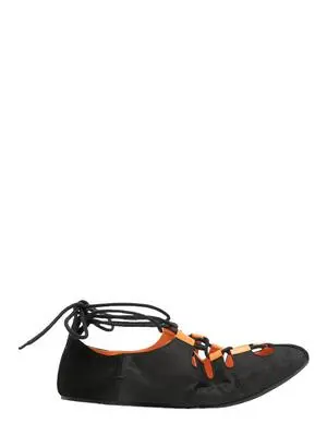 Alaïa Lace-up Ballet Flats - Black