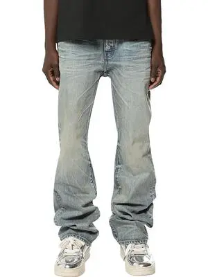 PURPLE BRAND Vintage Green Cast Bootcut Fit Cotton 34" Jeans - Medium Indigo