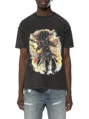 PURPLE BRAND Inside Out Biker Graphic Logo T-shirt - Black