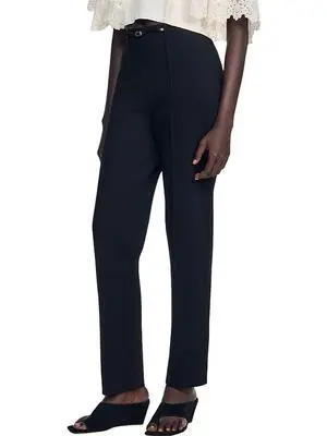 Sandro Sawye Straight Leg Trousers - Black
