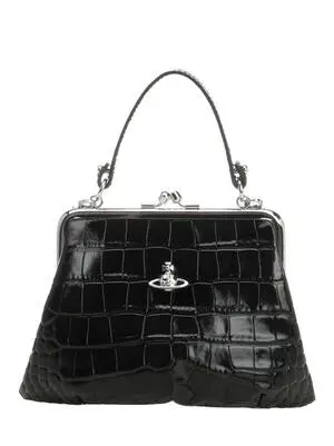 VIVIENNE WESTWOOD Crocodile-print Leather Granny Frame Purse - Black
