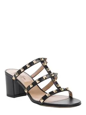 Valentino Garavani Rockstud Slide Sandals - Black