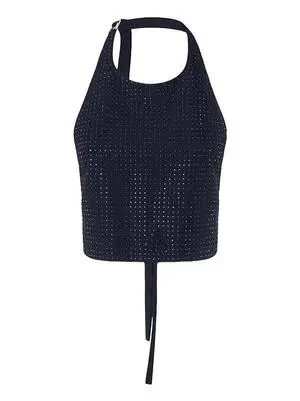 Pinko Arabia Embellished Halter Top - Iris Blue
