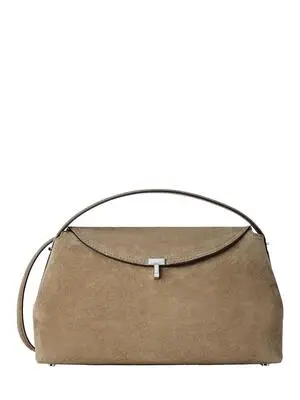 TOTEME T-lock Suede Top Handle Handbag - Brown