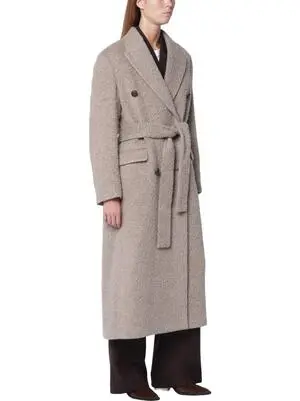 GOLDEN GOOSE Wool-blend Belted Coat - Gray