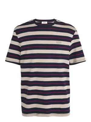 SYSTEM Cotton Stripe Logo T-shirt