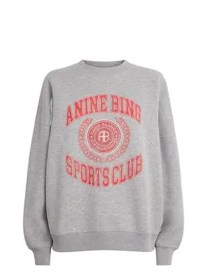 ANINE BING Oversized Miles Collegiate Sweatshirt - Grey