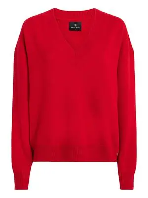 ANINE BING Cashmere V-neck Lee Sweater Red