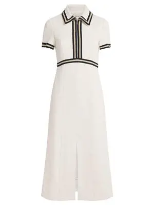 ME+EM Tailored Textured Midi Dress - Beige
