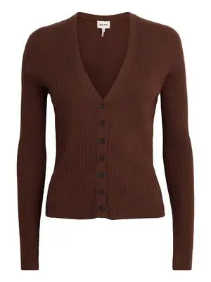 ME+EM Merino Wool-cashmere Slim Cardigan - Brown